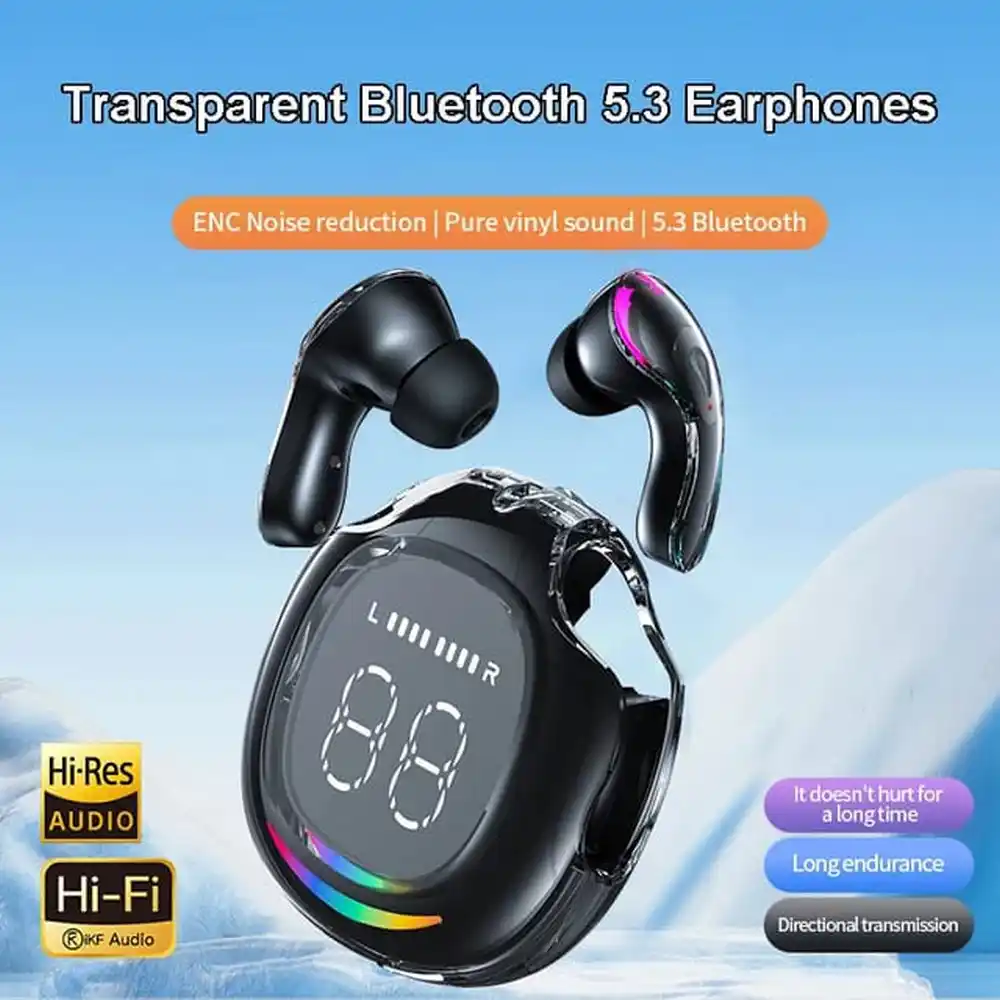 سماعه ايربودز FDY L02 لاسلكية بصوت نقي وتحكم باللمس